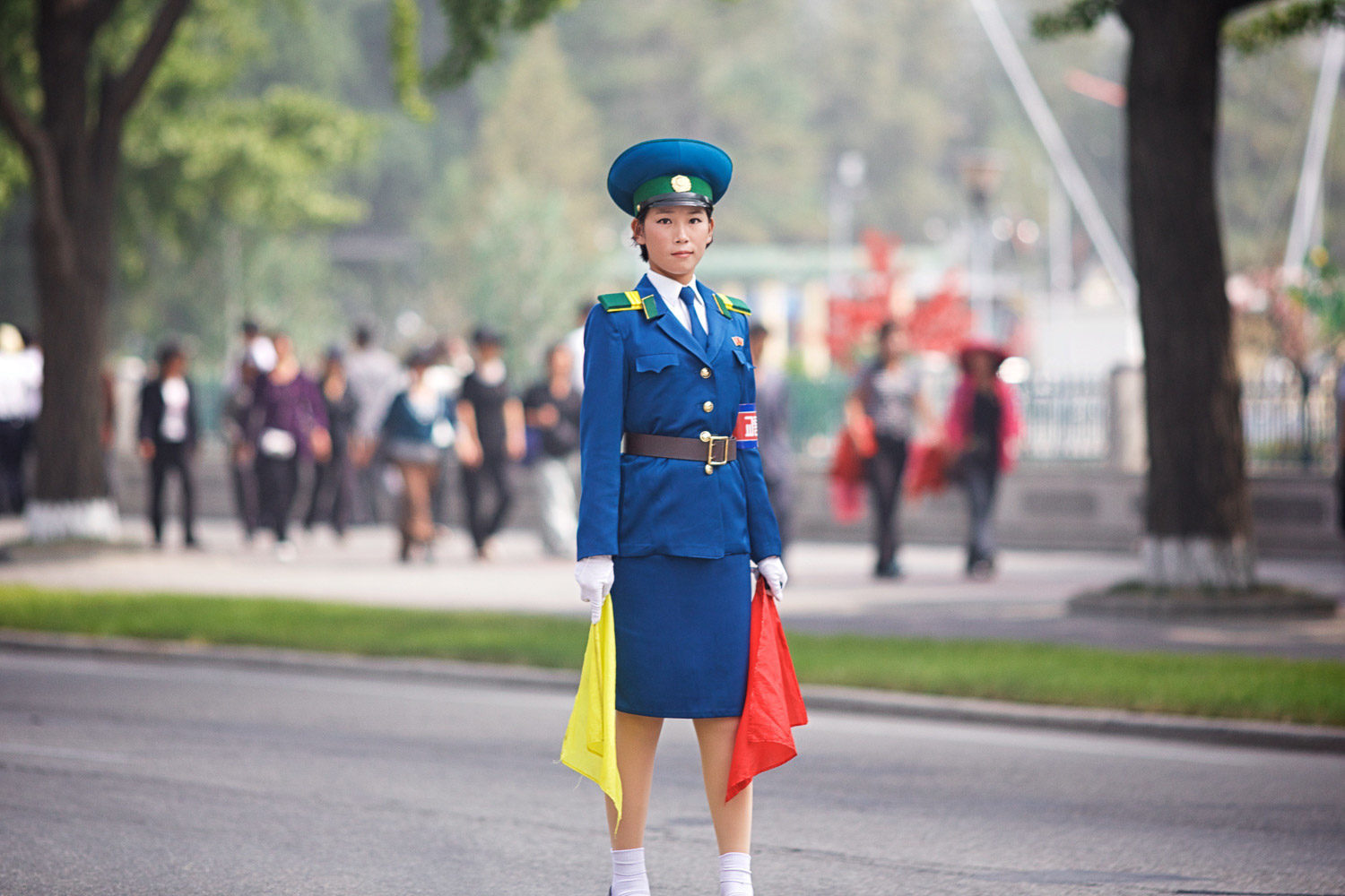 pyongyang-traffic-lady-blue | Uri Tours